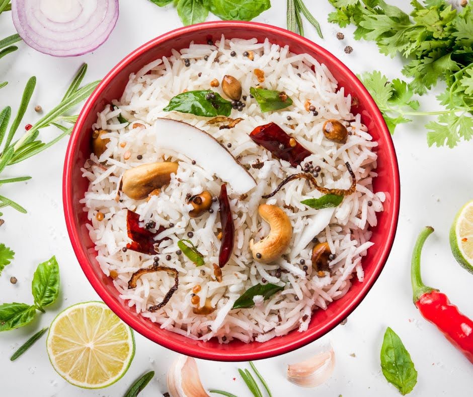 Cauliflower Rice with Shiitake Mushrooms & Coconut Sauce